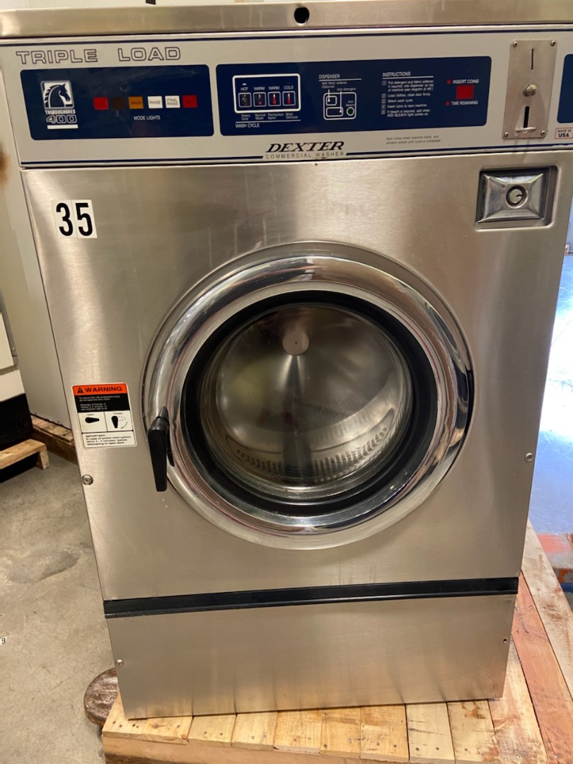 Used Dexter 1PH Triple Load Coin Laundry Commercial Washer