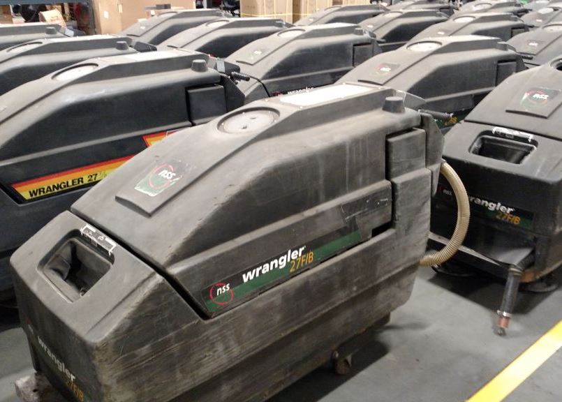 Used Lot of 5 NSS Wrangler 27FB Floor Auto Scrubbers / Squeegee Included