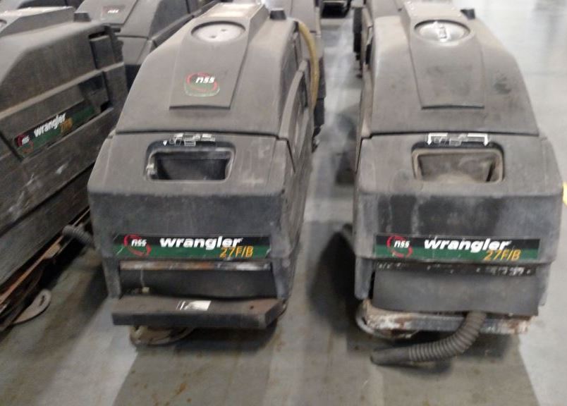 Used Lot of 5 NSS Wrangler 27FB Floor Auto Scrubbers / Squeegee Included